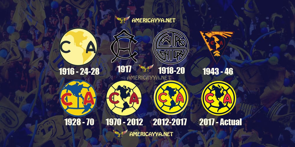 Los escudos del América en 106 años de historia